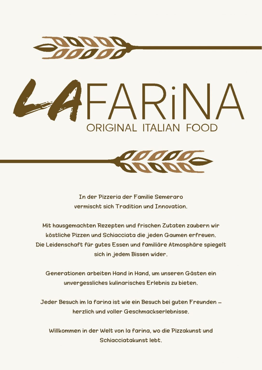 Speisekarte - La Farina